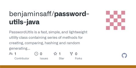 Github Benjaminsaffpassword Utils Java Passwordutils Is A Fast
