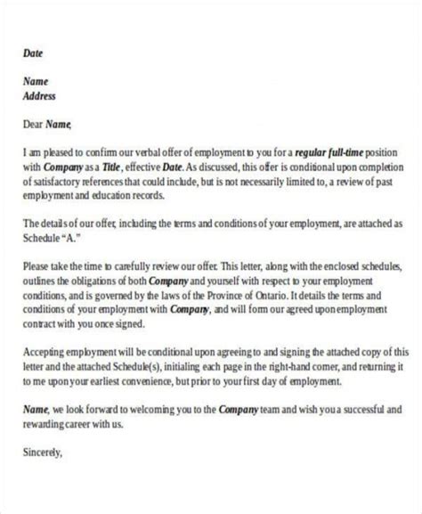 Notice Of Conditional Acceptance Template