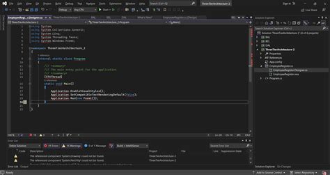 my main application is not recognizing system in c windows form microsoft qanda