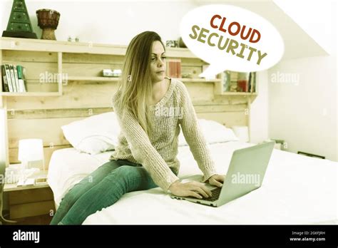 Sign Displaying Cloud Security Business Showcase Imposing A Secured System Of Existing Data In