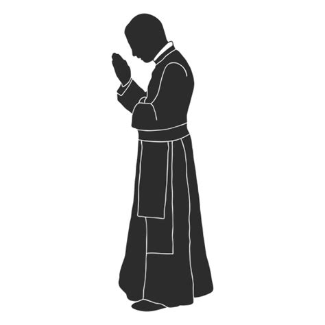 Profile Praying Priest Clergy Stencil Png And Svg Design For T Shirts