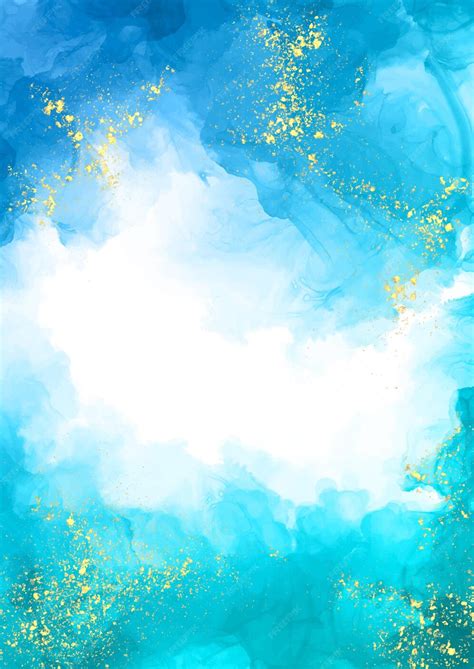 골드 반짝이와 장식 손으로 그린 알코올 잉크 배경 무료 벡터