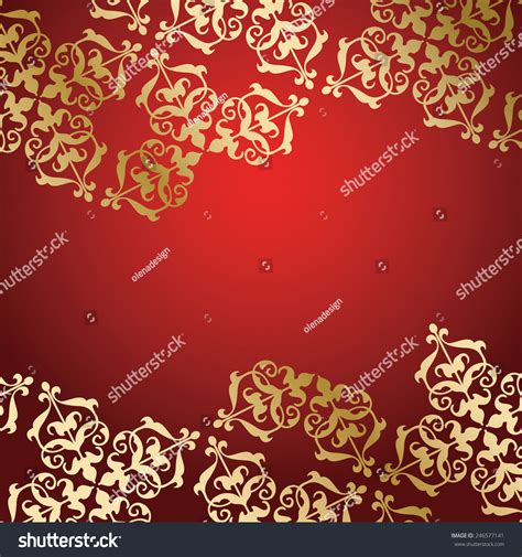 Red Background Golden Decorative Ornament Vector 库存矢量图（免版税）246577141 Shutterstock
