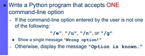 Solved Write A Python Program That Accepts One Command Line
