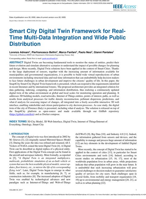 Pdf Smart City Digital Twin Framework For Real Time Multi Data Integration And Wide Public