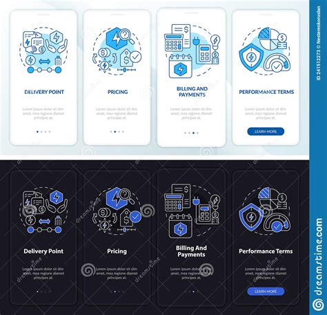 Ppa Sales Night And Day Mode Onboarding Mobile App Screen Stock Vector Illustration Of Welcome