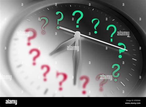 Clock And Question Marks Stock Photo Alamy