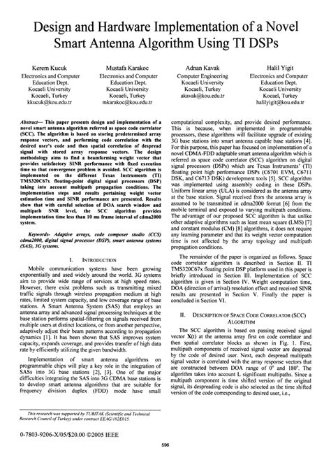 pdf design and hardware implementation of a novel smart antenna