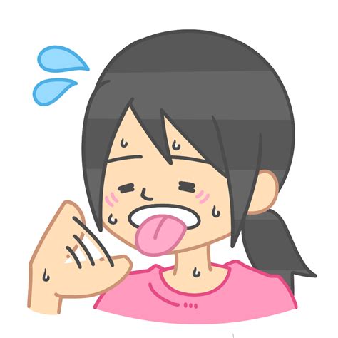 暑がる女性 イラストせんせい使いやすいフリー素材集