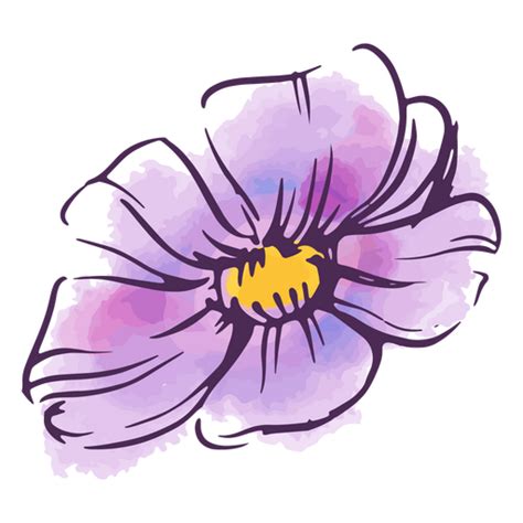 Diseño Png Y Svg De Acuarela De Flor Rosa Púrpura Para Camisetas