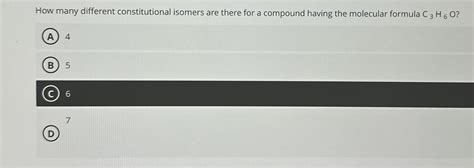 Solved How Many Different Constitutional Isomers Are There