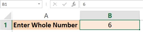 Restrict Cells To Accept Only Whole Numbers Using Data Validation