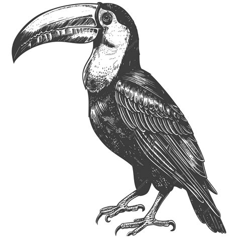 Premium Vector Detailed Sketch Of A Toucan With Intricate Feather