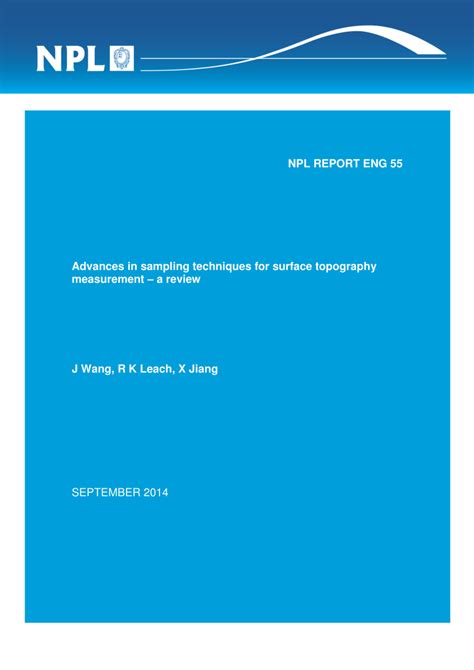 Pdf Advances In Sampling Techniques For Surface Topography