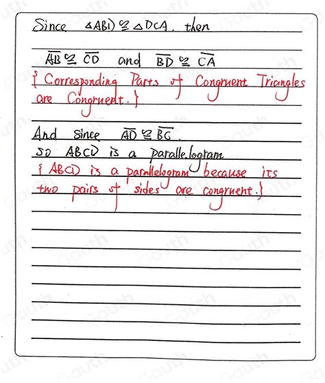 Solved Given ABD DCA And Overline AD Overline BC Prove ABCD Is A Rectangle Overline A