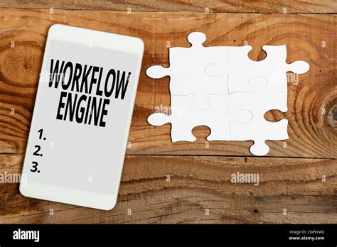Writing Displaying Text Workflow Engine Concept Meaning Software Application That Manages