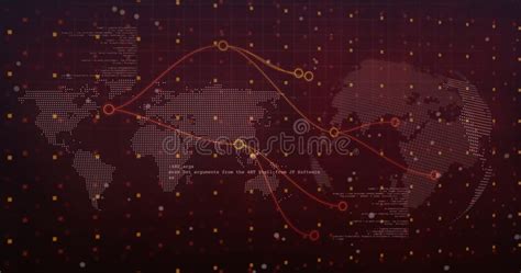 Image Of Network Of Connections And Globe Over Data Processing And World Map On Black Background