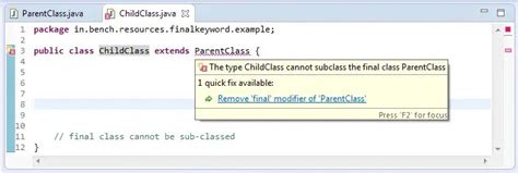 Java Final Keyword With Example Benchresourcesnet