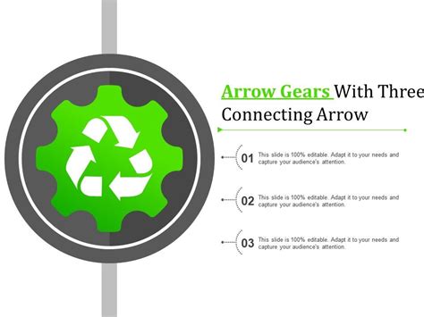 Arrow Gears With Three Connecting Arrow Templates Powerpoint
