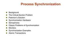 Process Synchronization Ppt