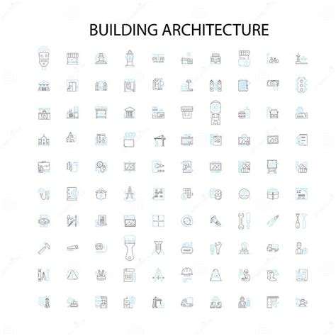 Building Architecture Icons Signs Outline Symbols Concept Linear