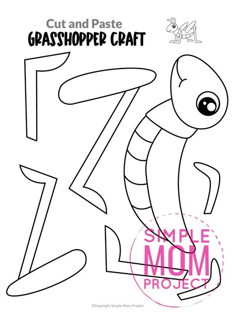 Free Printable Grasshopper Craft Template Simple Mom Project