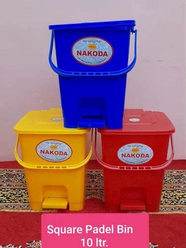 Blue Plastic Square Padel Bin For Office Capacity 10 L At ₹ 450