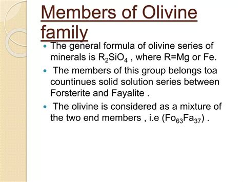 Structure Of Olivine And Mica Pptx