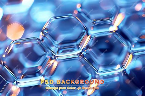 Premium Psd Abstract Nanotechnology Hexagonal Geometric Form Closeup