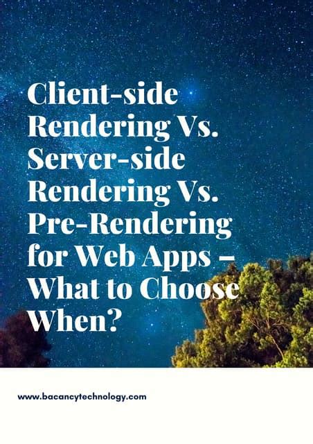 Client Side Rendering Vs Server Side Rendering Vs Pre Rendering For Web Apps What To Choose