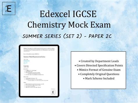 Mock Exam Edexcel Igcse Chemistry Paper 2c Set 2 Teaching Resources