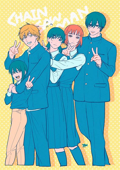 Denji Mitaka Asa Nayuta Yoshida Hirofumi And Fami Chainsaw Man Drawn By Ohisama Ohayo