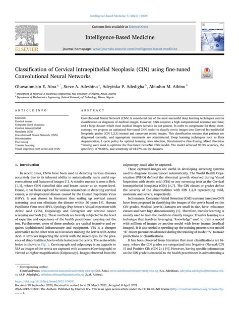 pdf classification of cervical intraepithelial neoplasia cin using