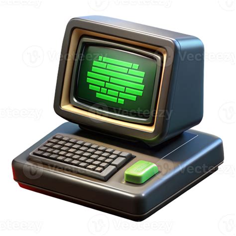 Serene Traditional A Vintage Computer Terminal Displaying Cod Professional 58067218 Png