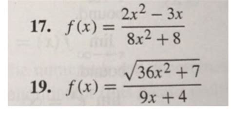 F X 2x 2 3x 8x 2 8 F X Squareroot 36x 2