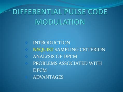differential pulse code modulation pptx