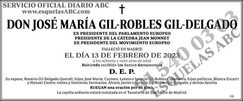 Esquela Publicada Abc José María Gil Robles Gil Delgado