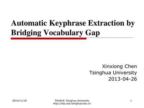 Ppt Automatic Keyphrase Extraction By Bridging Vocabulary Gap Powerpoint Presentation Id6756152