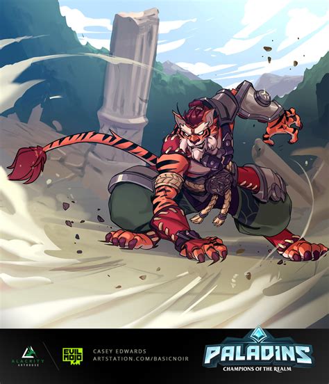 Artstation Paladins Tiberius Cards Casey Edwards Furry Art Paladin Game Concept Art