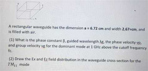 A Rectangular Waveguide Has The Dimension A Is Filled Chegg