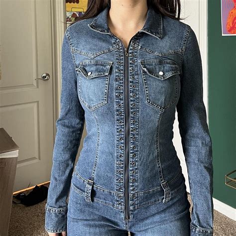 Vintage Denim Jumpsuit Size Medium Feel Free To Depop