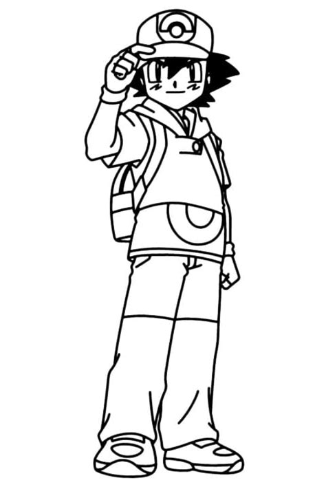 Ash Ketchum Coloring Page
