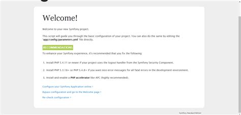 configuration de symphony symfony php