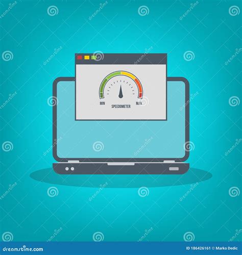 Speed Test On Laptop Speedometer Internet Speed Website Speed