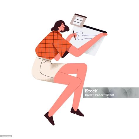 디지털 일러스트레이터 아티스트 드로잉 태블릿 Pc 화면에 페인팅 소프트웨어와 스타일러스를 가진 현대 창조적 인 소녀 작업