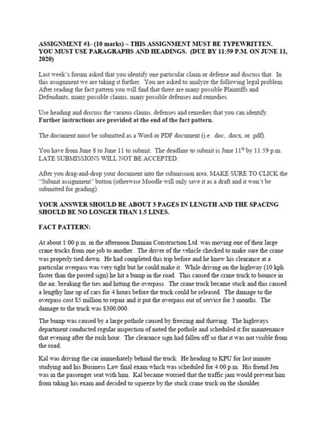 Assignment 1 Instructions Pdf Land Transport Transport