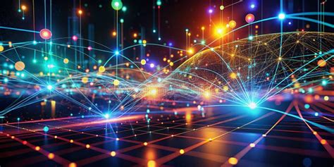 Dynamic Data Flow Visualization Exploring The Futuristic Landscape Of Abstract Network