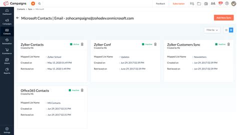 Importe Contactos De Su Cuenta De Office 365 A Zoho Campaigns