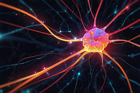 Digital Illustration Of Active Neuron Firing Within A Neural Network Simulating Brain Activity