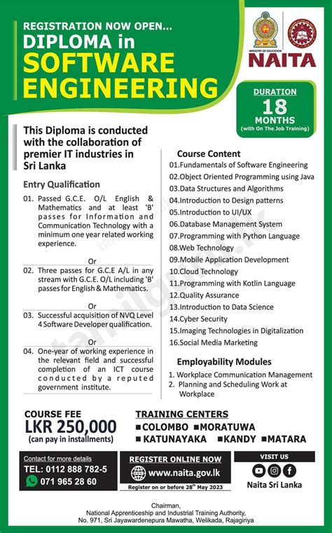 Diploma In Software Engineering 2023 Intake Naita Sri Lanka